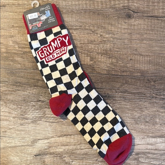 Blue Q | Underwear & Socks | Grumpy Old Man Checkered Crew Socks | Poshmark